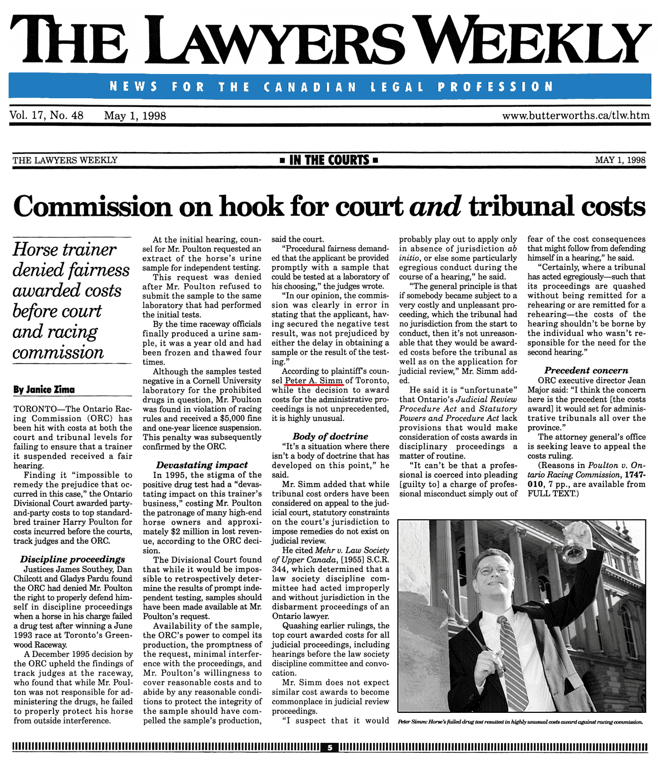 Simm convinces Court to quash ORC's Poulton Ruling